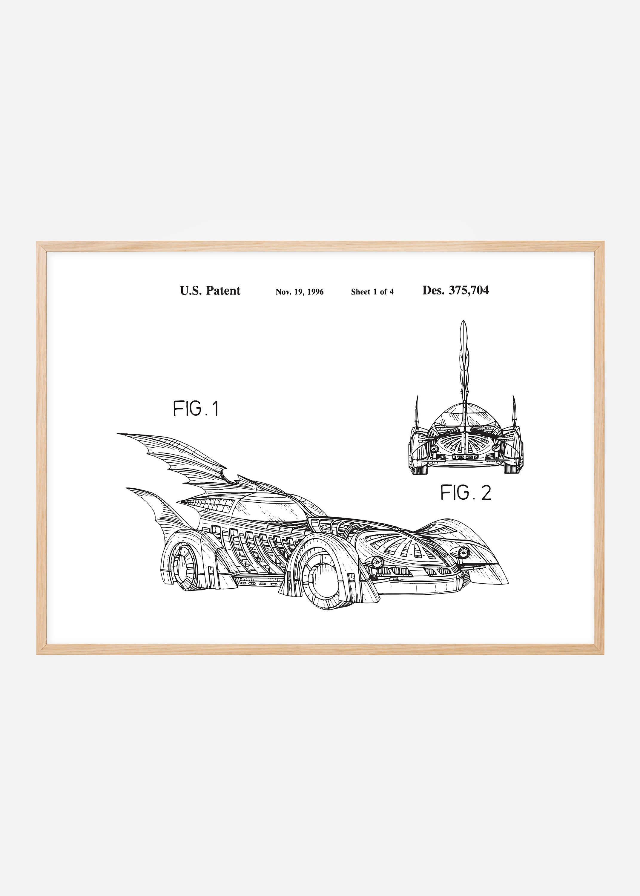 Patent drawing - Batman - Batmobile 1996 I Poster – BGA USA