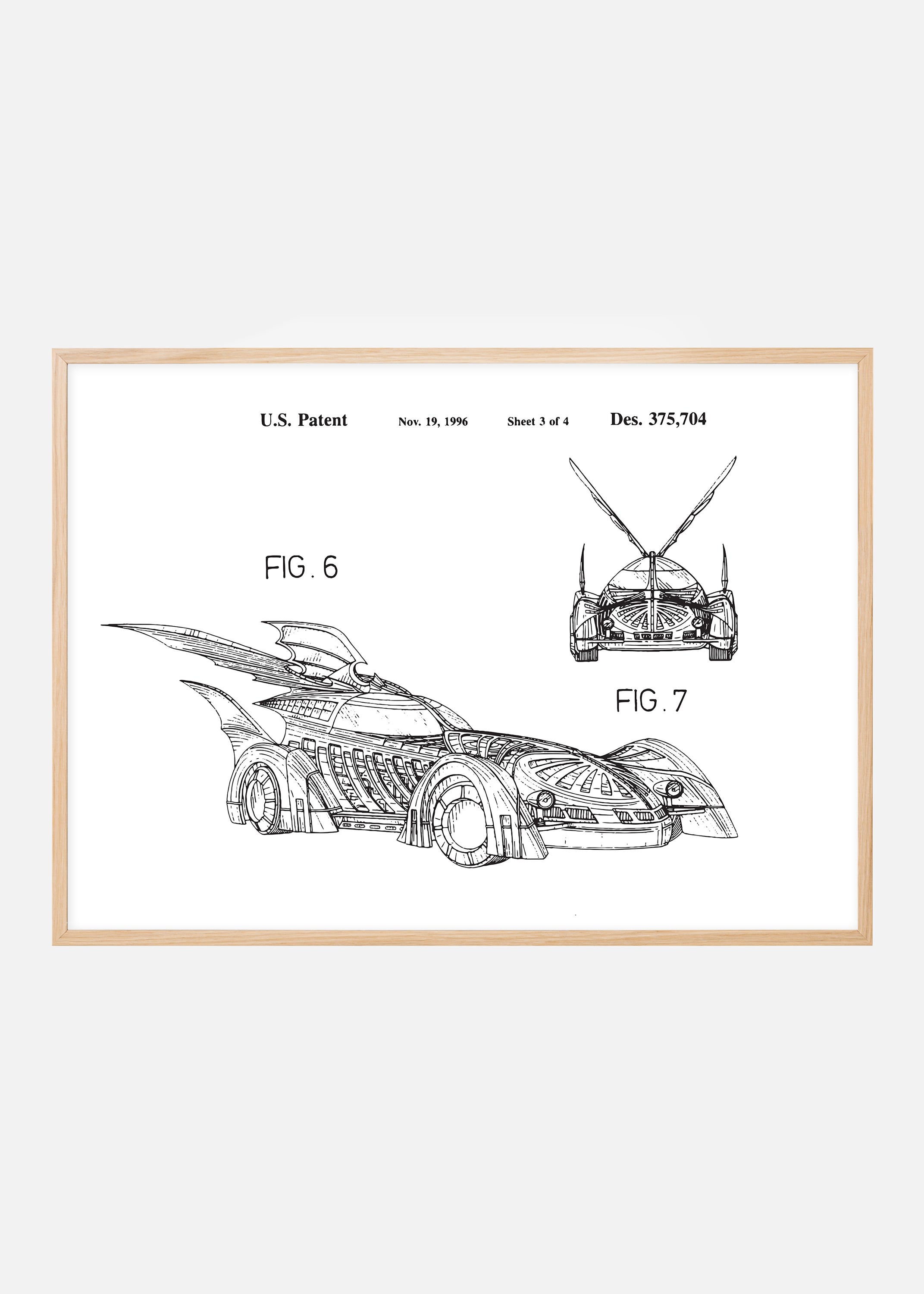 Patent drawing - Batman - Batmobile 1996 III Poster – BGA USA